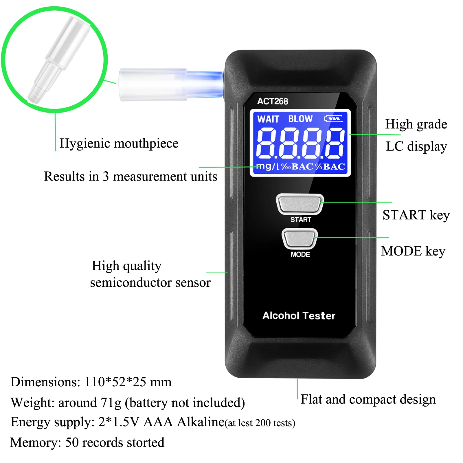 High Quality Alcohol Tester Factory - Good Sale Breathalyzer