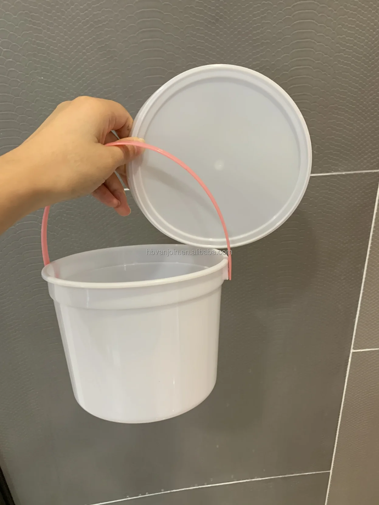 Empty 48 Oz. Plastic Mini Donut Bucket with Logo Printing