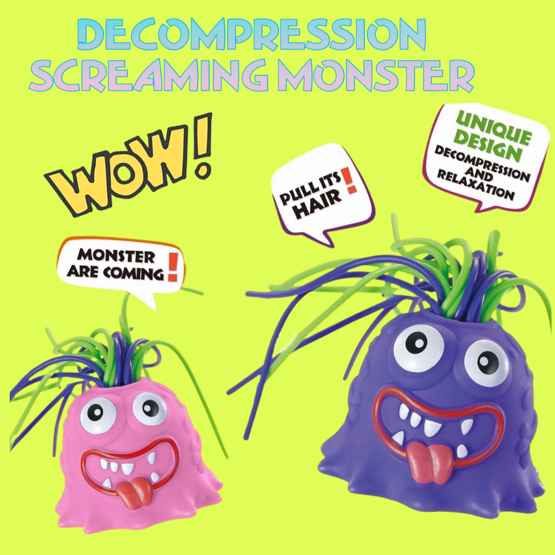 Screaming Monster Pull Its Hair,Fatidge Toys Stress Fidgets Relief And ...
