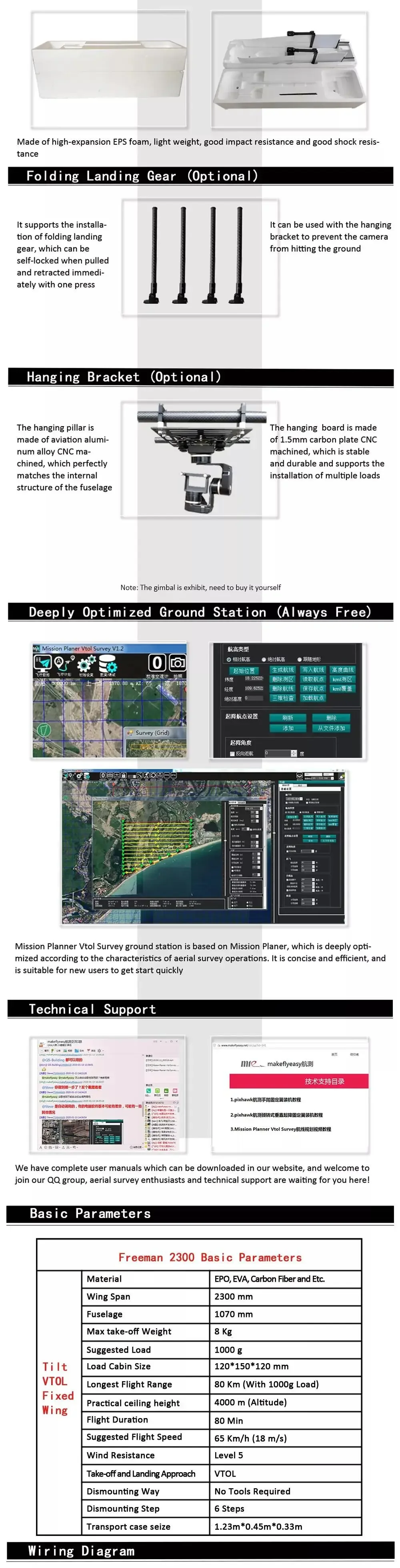 Makeflyeasy Freeman 2300mm Wingspan Compound Wing Epo Vtol Aerial ...