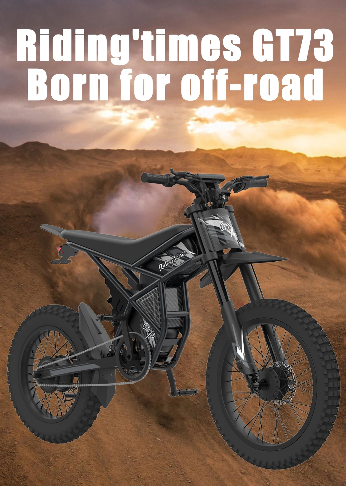 2024 Electric Dirt Bike All Terrain E-bike 1000w-2000w Power With Dual 48v Lithium Battery 110km ...