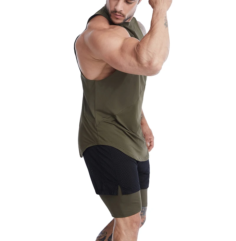 YLS Custom Breathable Drop Arm Top Tank Fitness Clothing Polyester ...