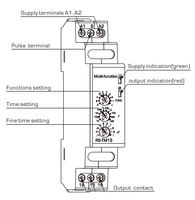RELETEK High Quality RS-TM14/13/23 Miniature Time Delay Relays Module Din-rail Mounting ...