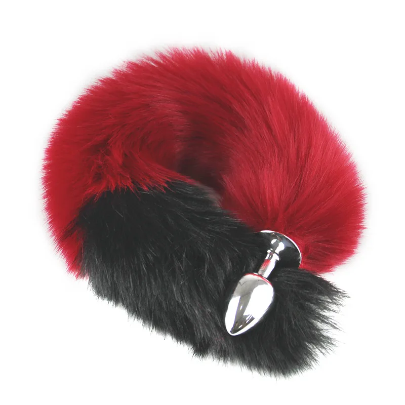 Sheyay Waterproof Artificial Fur Tail With Metal Butt Stopper Anal Plug For Women Fox Tail Soft