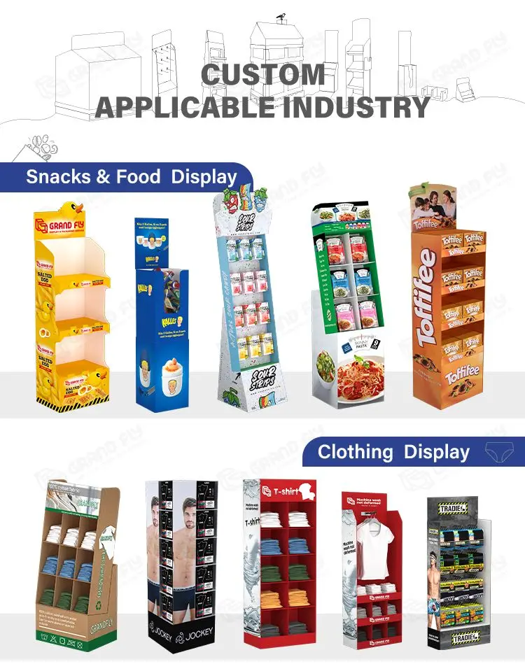 Supermarket Custom Cardboard Retail Pos Shelf Display Stand Corrugated ...
