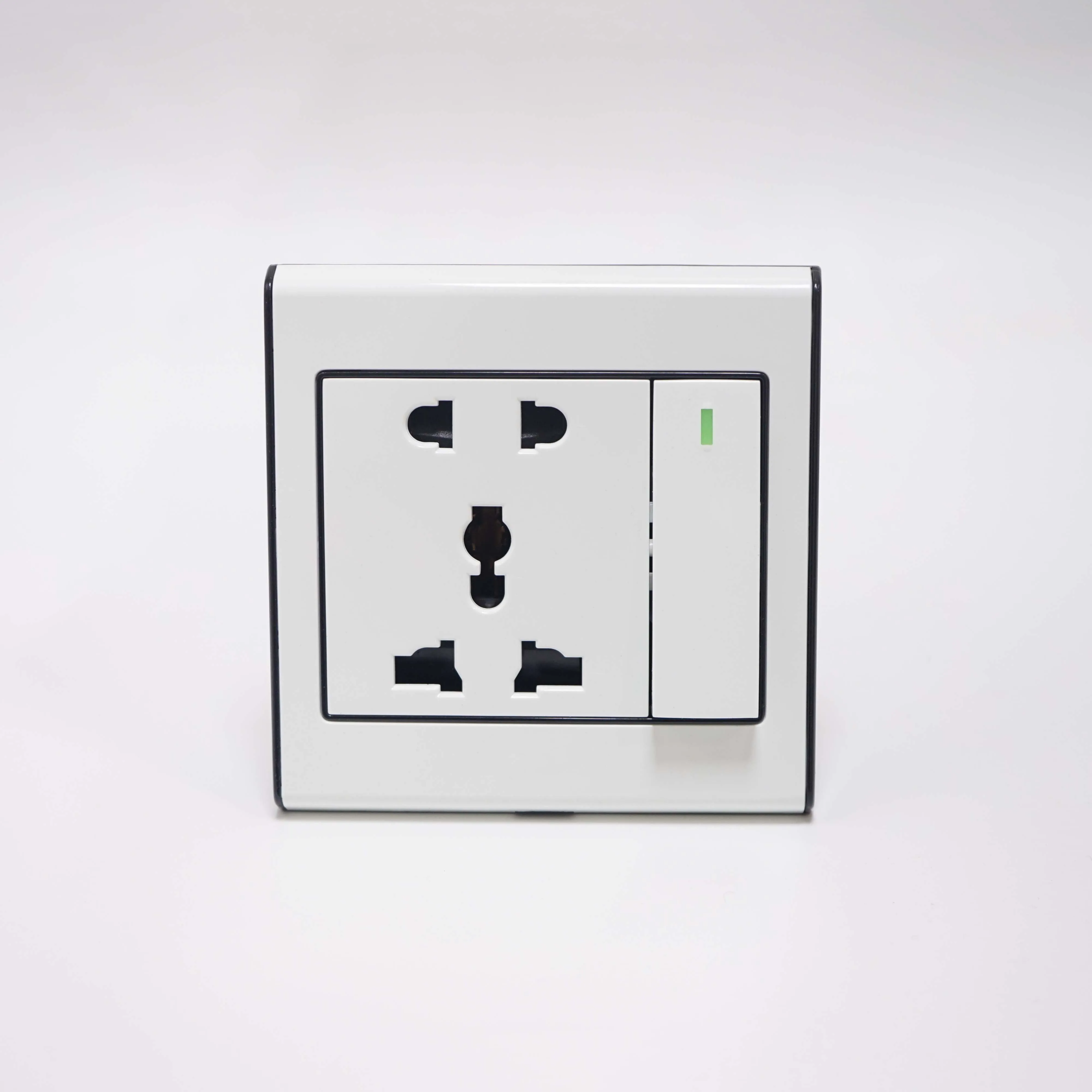 F70 Range 1 Gang Switch + 5 Pin Socket White Color Golden Electroplated ...