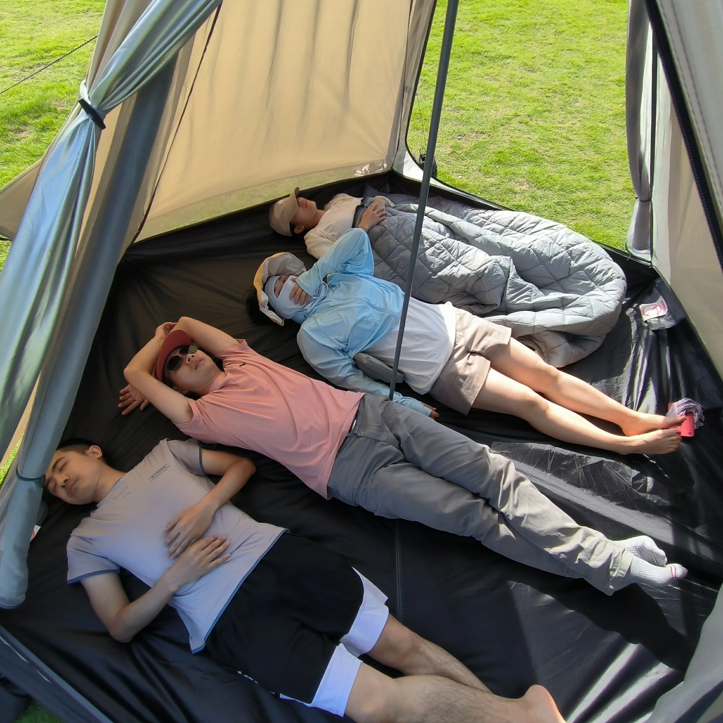 3-4 Person Adult Tipi Tent Double Layer Family Indian Tent Two Doors ...