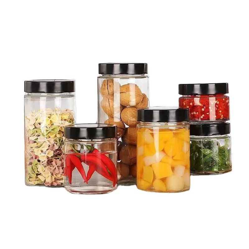 Wholesale In Bulk Small Glass Jars 8oz 16oz 32oz Straight Round Storage ...