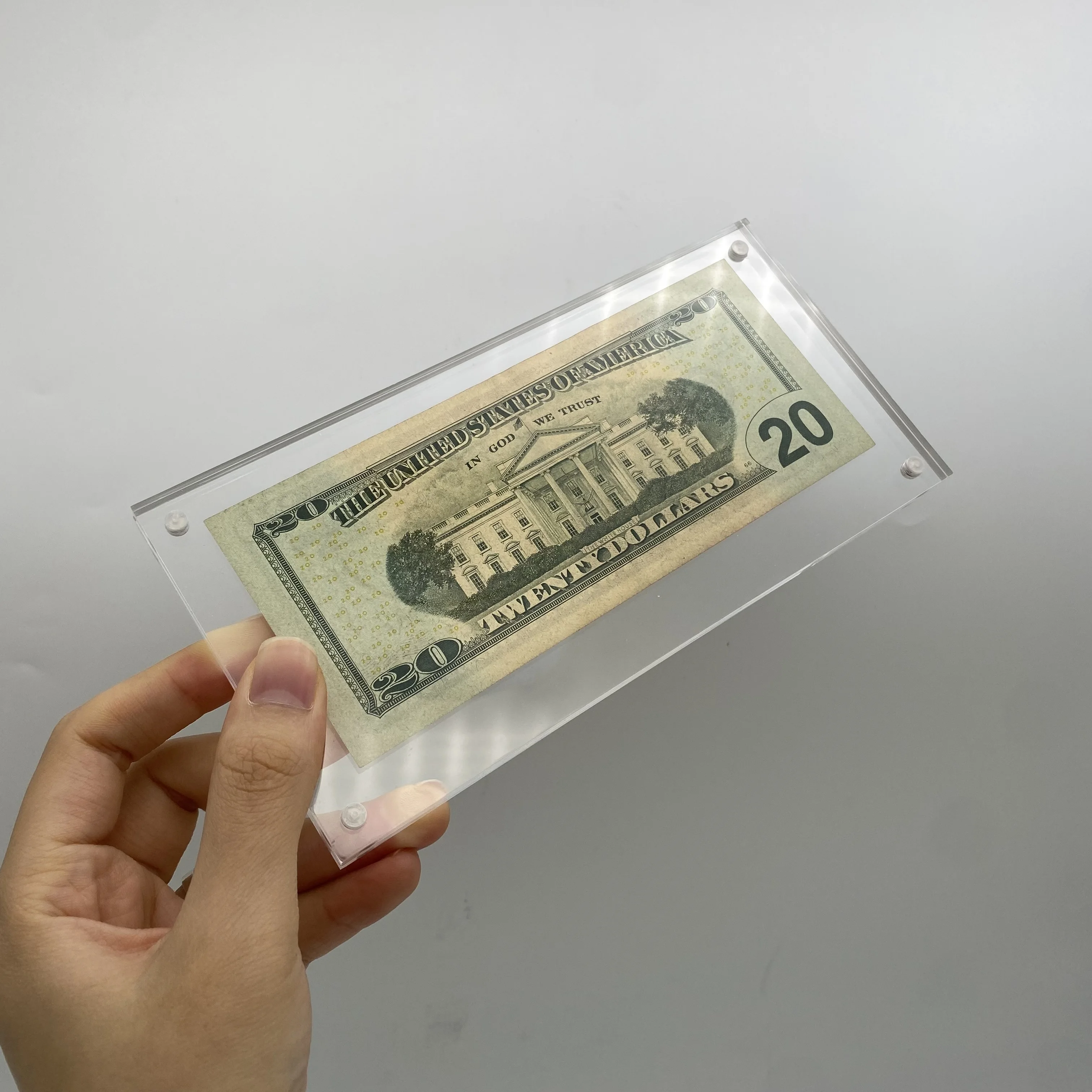 Acrylic Display Dollar Bill Holder - Protect & Showcase
