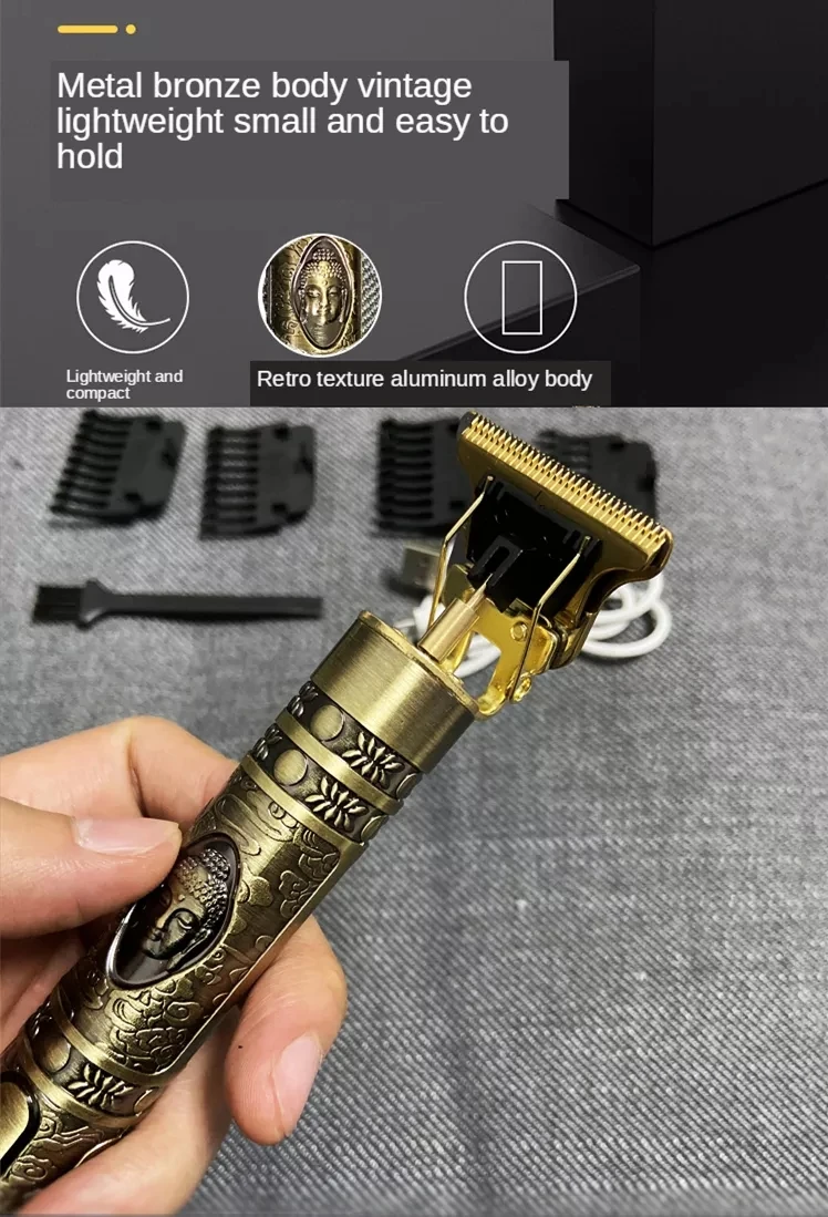 Lightweight Metal USB Electric Hair Clipper for Men