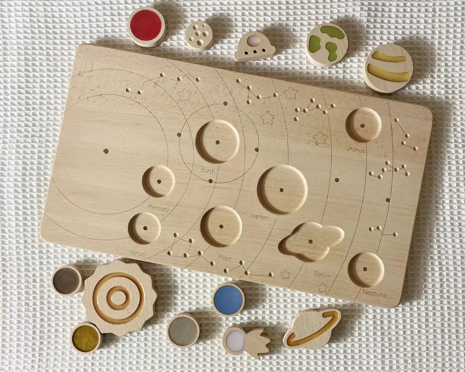 Phases Of The Moon Montessori Kids Toys Wooden Educational Jigsaw ...