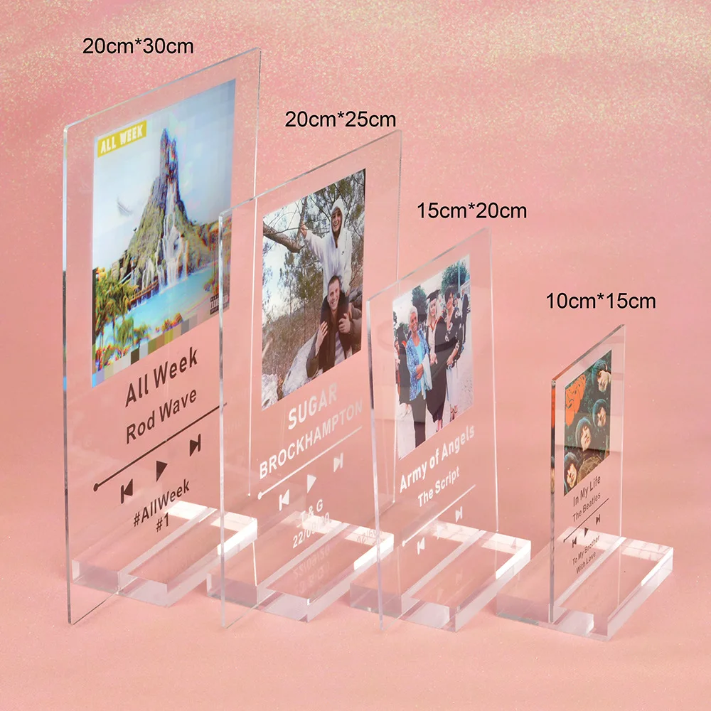 Custom Acrylic Block Plaque with Photo Print Spotify Song