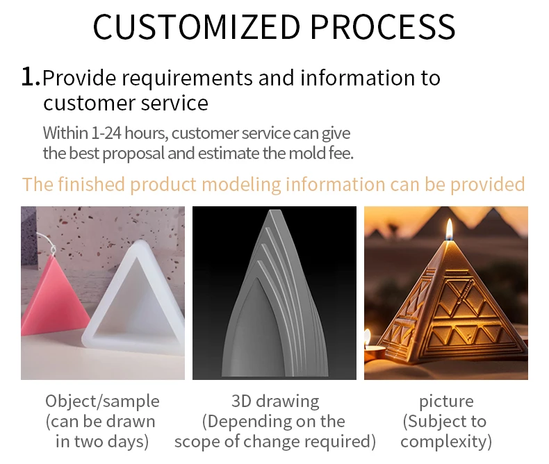 Dumo Custom Pyramid Silicone Candle Mold Three-dimensional Egyptian ...