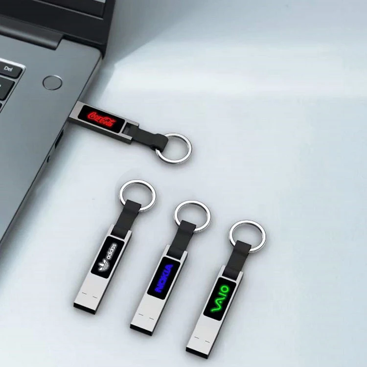New Style Metal Carabiner Glowing Logo Usb Flash Drive With Led ...