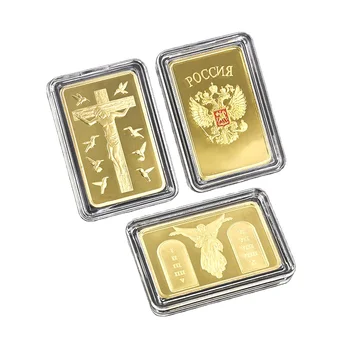 Custom Golden Square Engraved Creativity Commemorative Coin Gold Plated ...