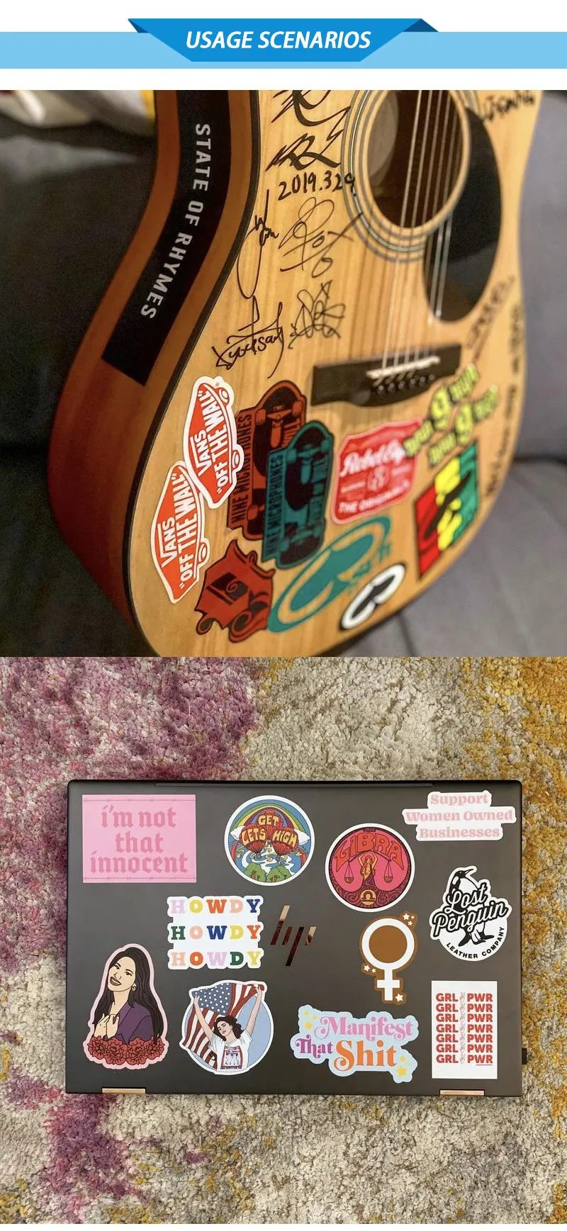 Custom Brand Logo Stickers - Die Cut Vinyl Adhesive Papers