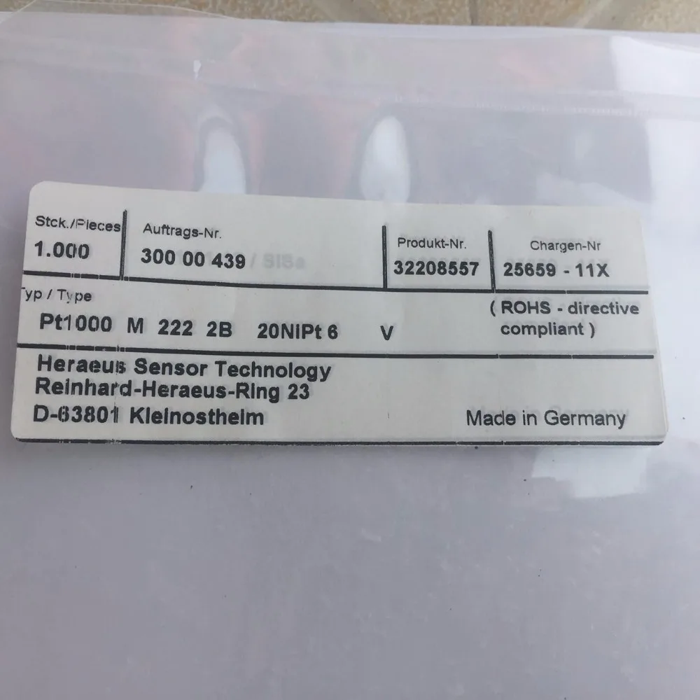 Heraeus PT100 Temperature Sensor - Precision Platinum Resistor