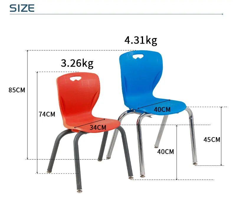 Customized Color Classroom Furniture Stackable School Training Chair One-Injection Molding ...
