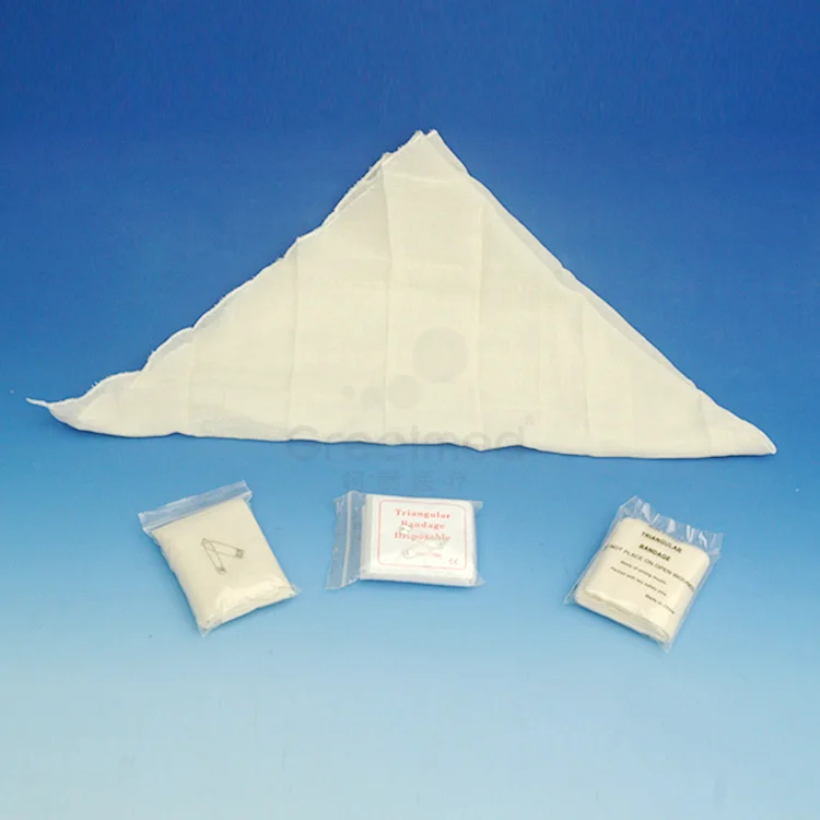 Gauze Triangle Bandages Non-woven Spanbond Triangular Bandage Set With ...