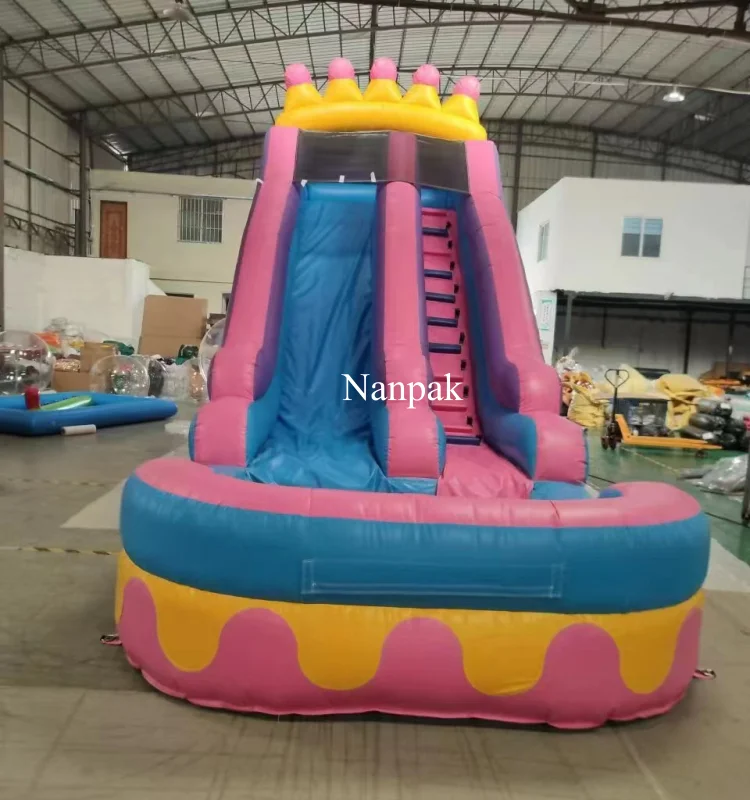 Commercial White PVC 20F Inflatable Water Double Slide Inflatable ...