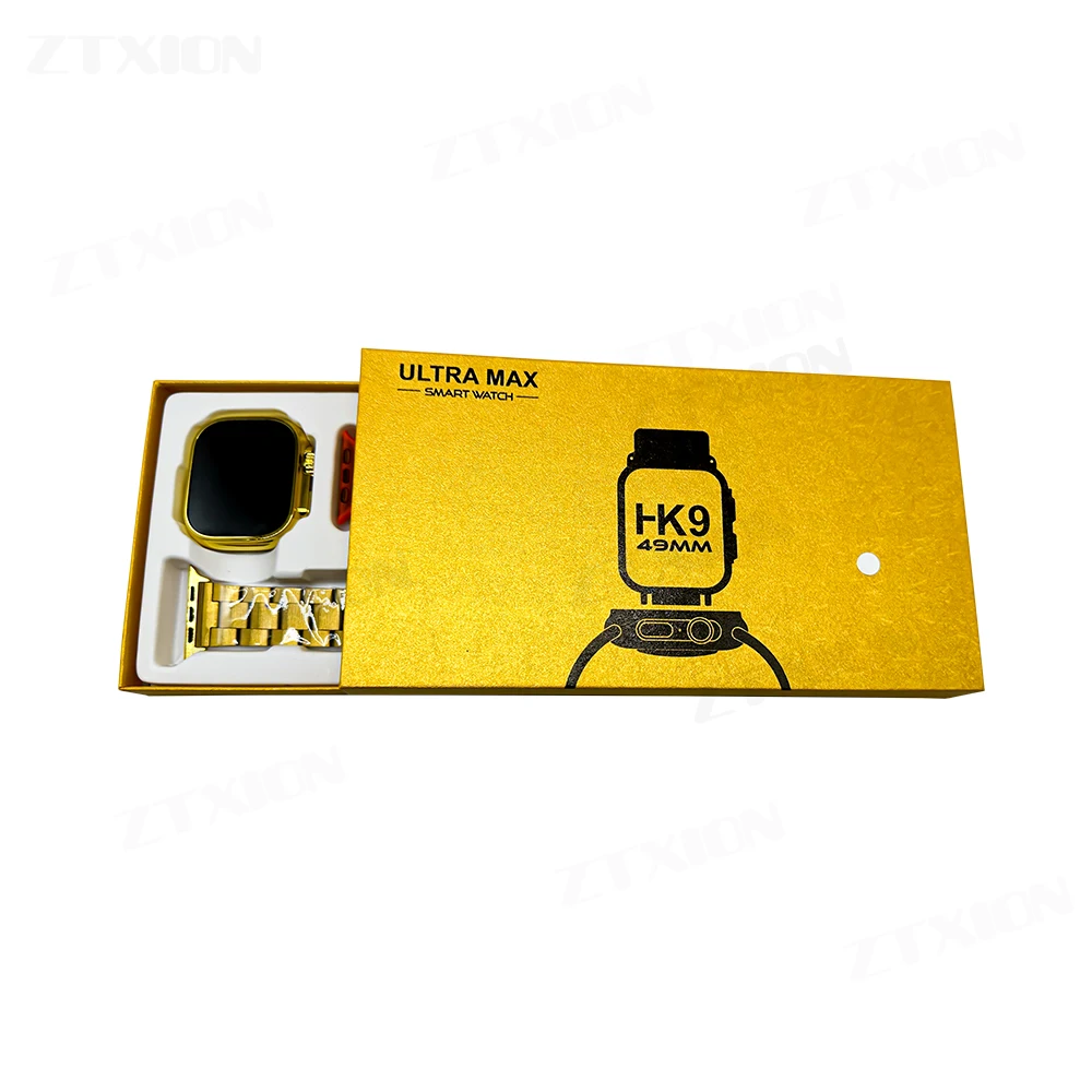 Hk9 Ultra Max Series Ultra 9 Gold Bands Heart Rate Wireless Charging ...