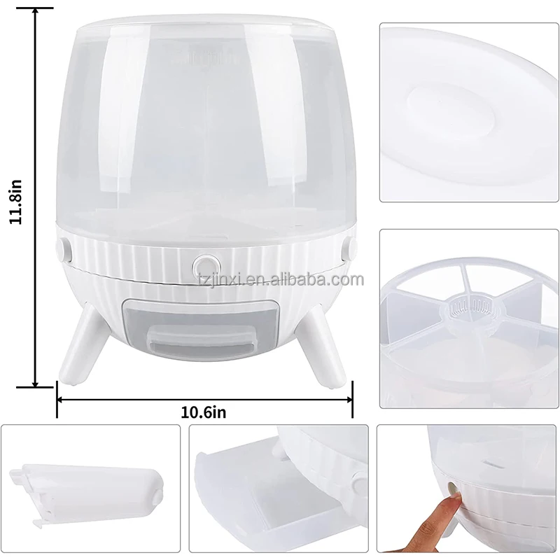 360 Rotating Rice Dispenser Food Dispenser 6 In 1 6-grid Rotatable ...