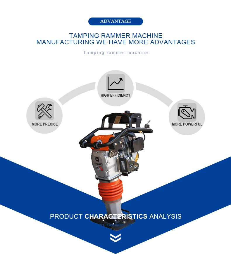 Gewilson Tamper Rammer Jumping Jack Tamper Vibratory Tamping Rammer ...