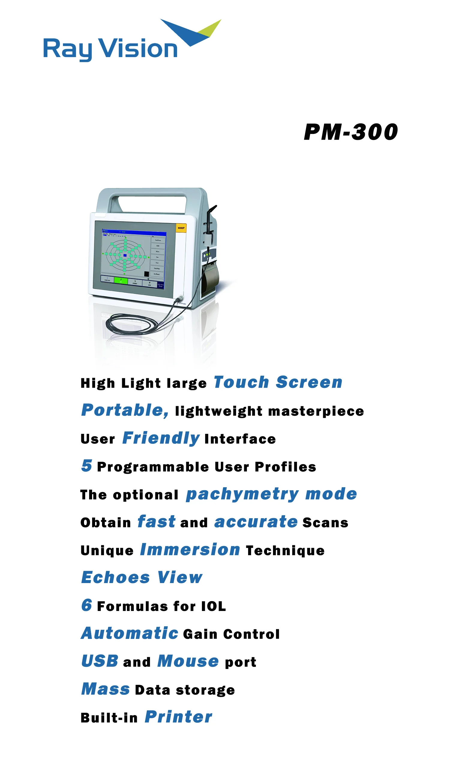 Apparatus Eye Instruments Ophthalmic Machine Ultrasonic Scanner PM-300 ...