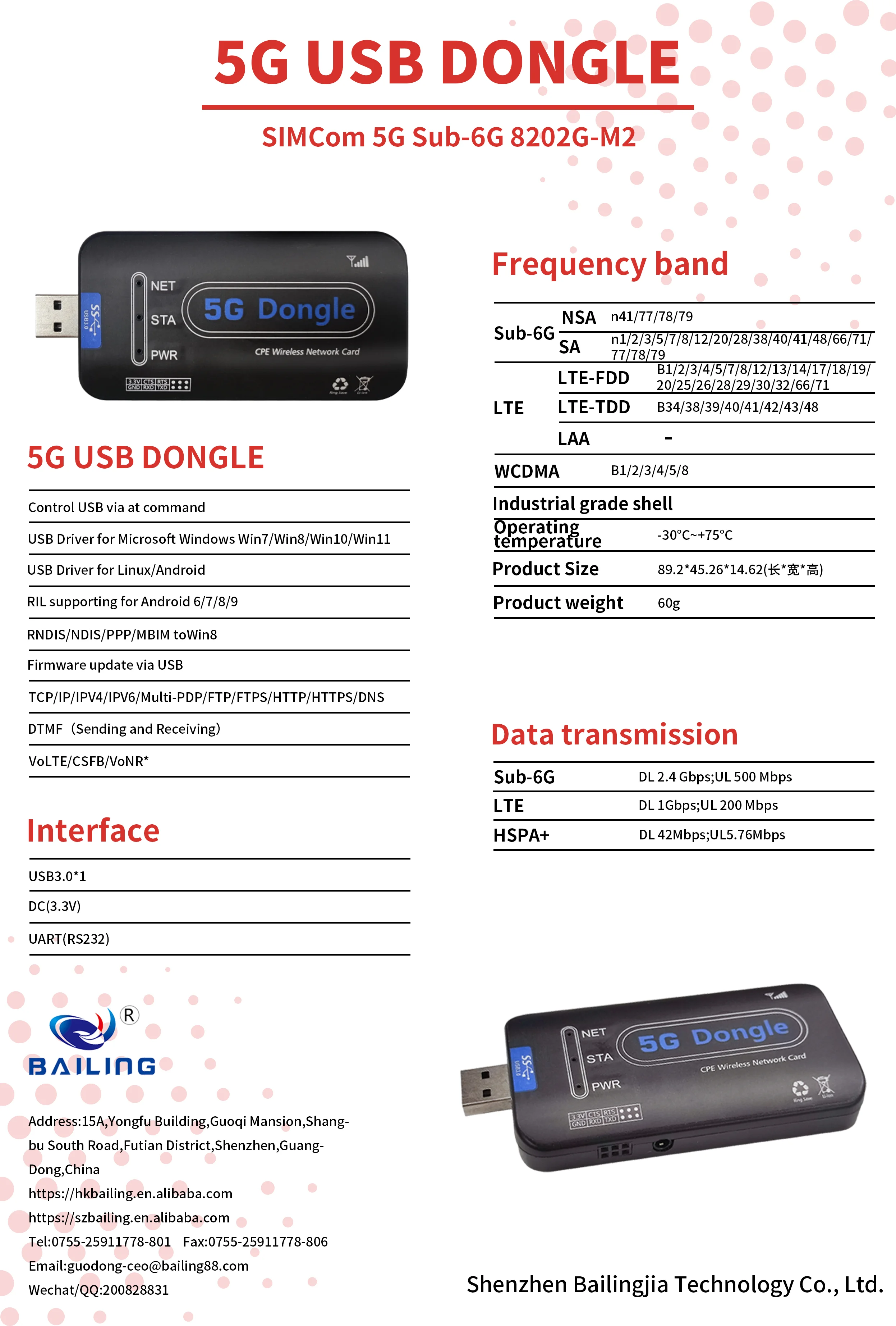 5G CPE USB Dongle Quectel RM520N-GL 5G Modem USB Support Win/Lunix ...