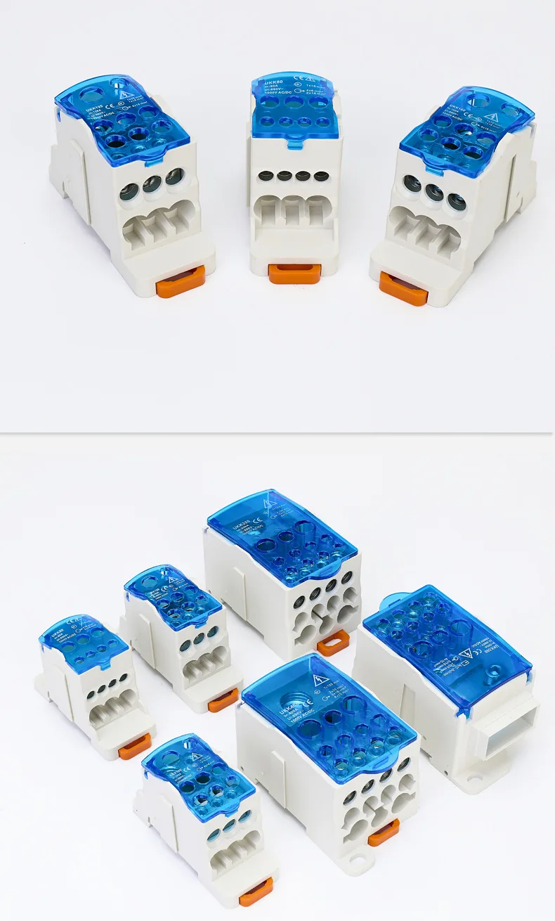 Ukk200a Wiring Terminal Distribution Box Din Rail Terminals Copper Tin ...
