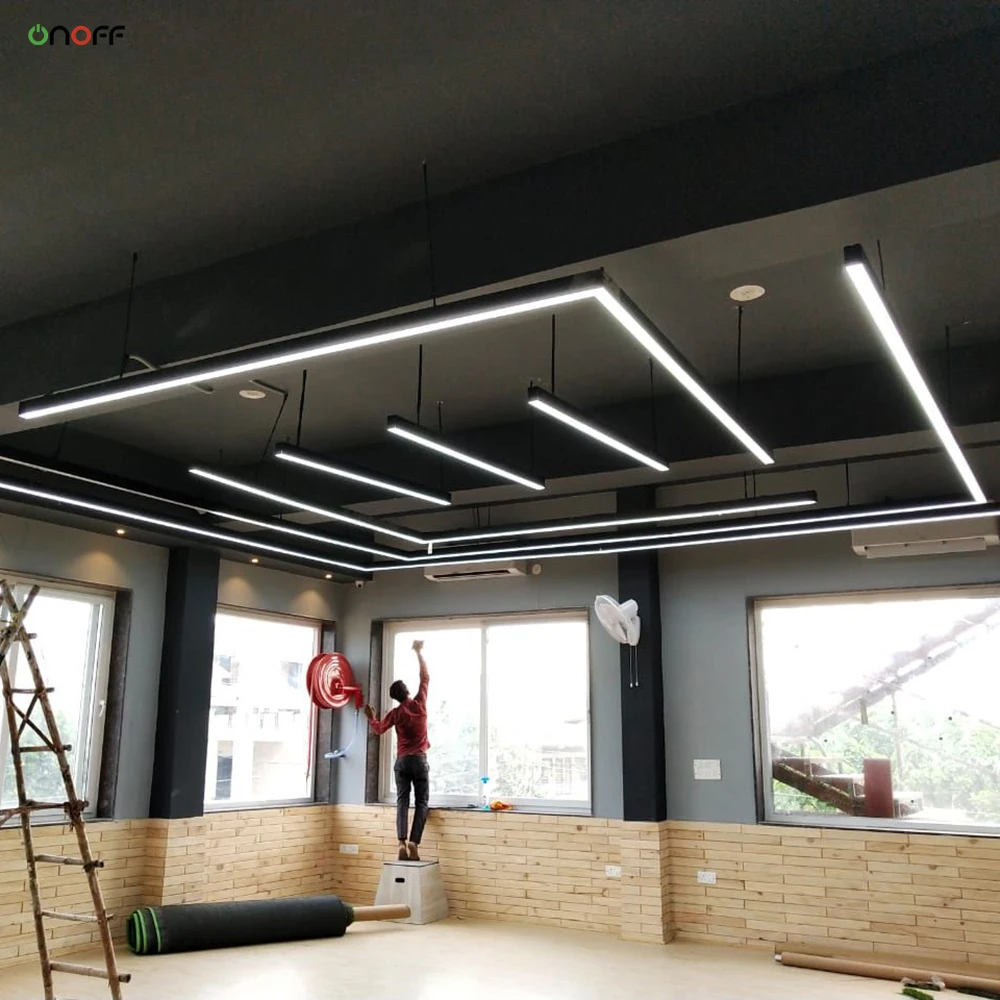 L Shape Linear Profile Led Fixture Rectangular Aluminum Led Pendant ...
