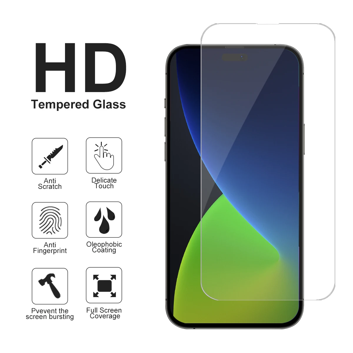 9H Anti Blue Light Screen Protector - Dazzle Color Tempered Glass