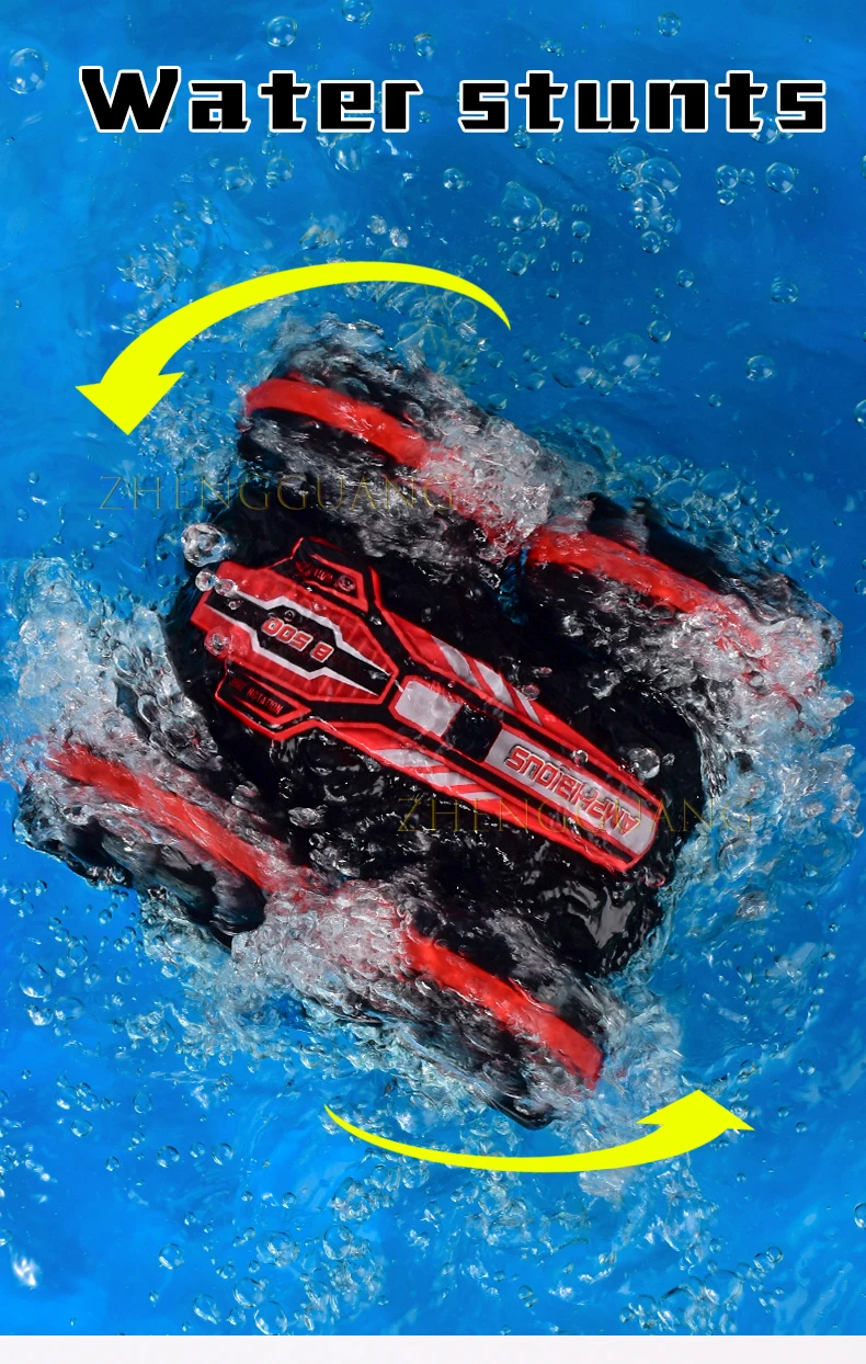 Zg Kids 4wd Water Land Waterproof Amphibious Rc Stunt Car Toy Radio ...