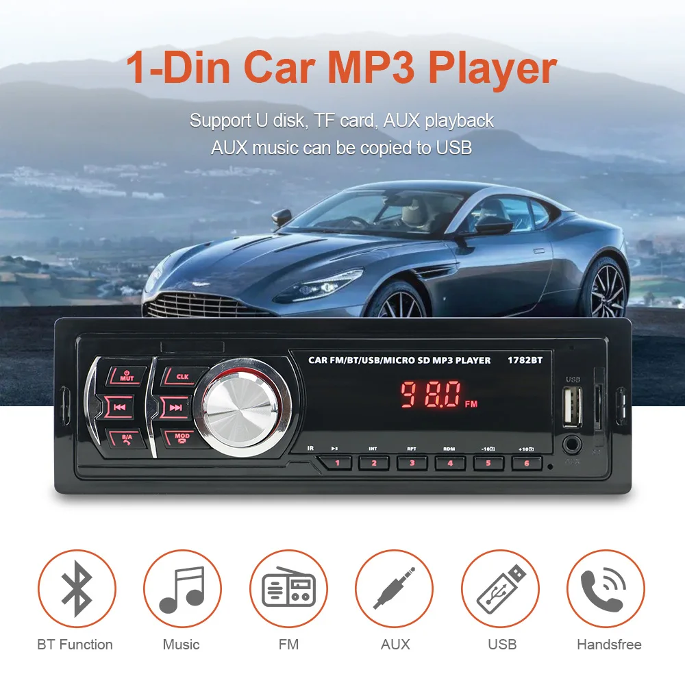 Sunwayi Universal Car Radio - 1 Din Stereo with FM Radio