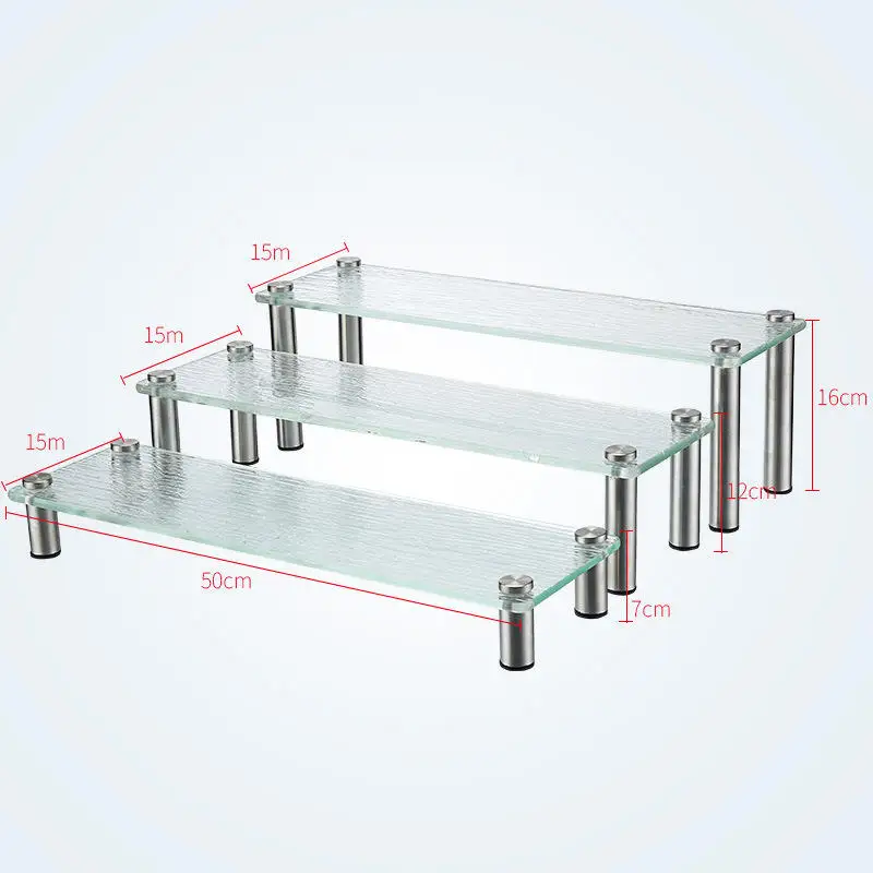 Elegant White Acrylic 3-Tier Rectangular Cupcake Dessert Display Riser ...
