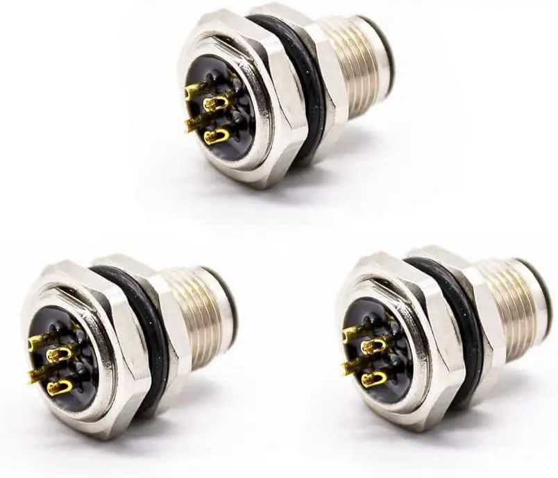 Profibus M12 Connector 3 4 5 8 12 Pins Circular M12 Waterproof Panel ...