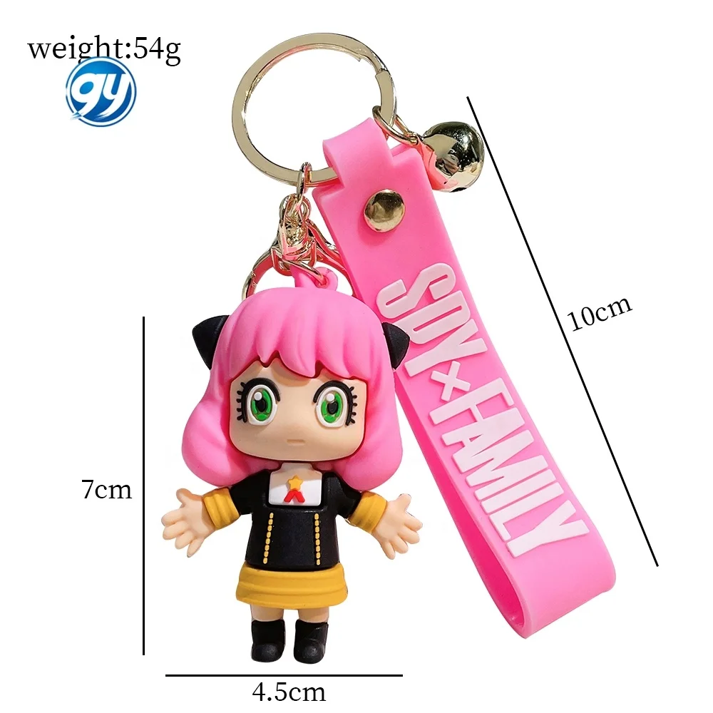 Cute Spy X Family Anya Keychains 3d Doll Cosplay Props Keyrings Anime ...