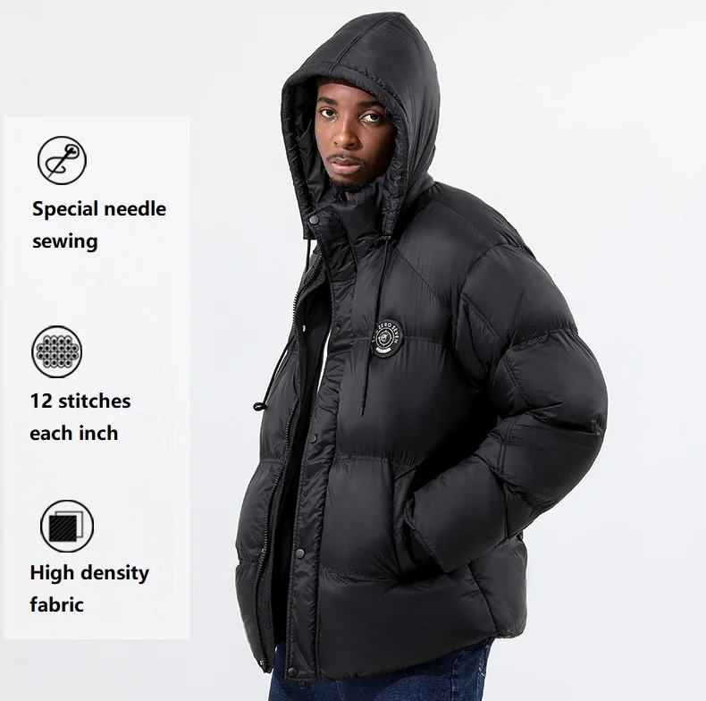 Men's Puffer Waterproof Jacket - Quilted Designer Coat