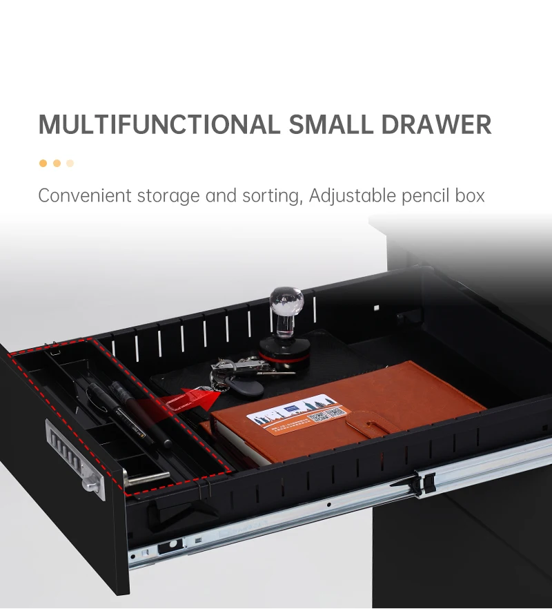 Mobile Shelving With Drawer Black Pedestal Office Furniture Under Desk ...