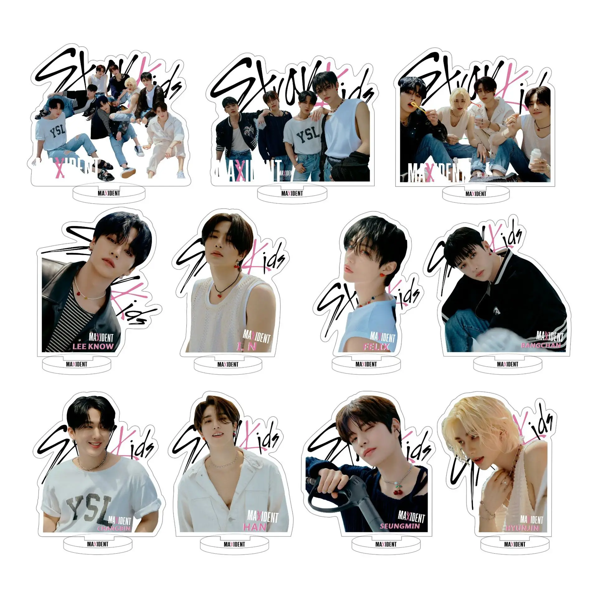 Kpop Idol Stray Kids Maxident Hyunjin Felix Transparent Plastic Standee ...