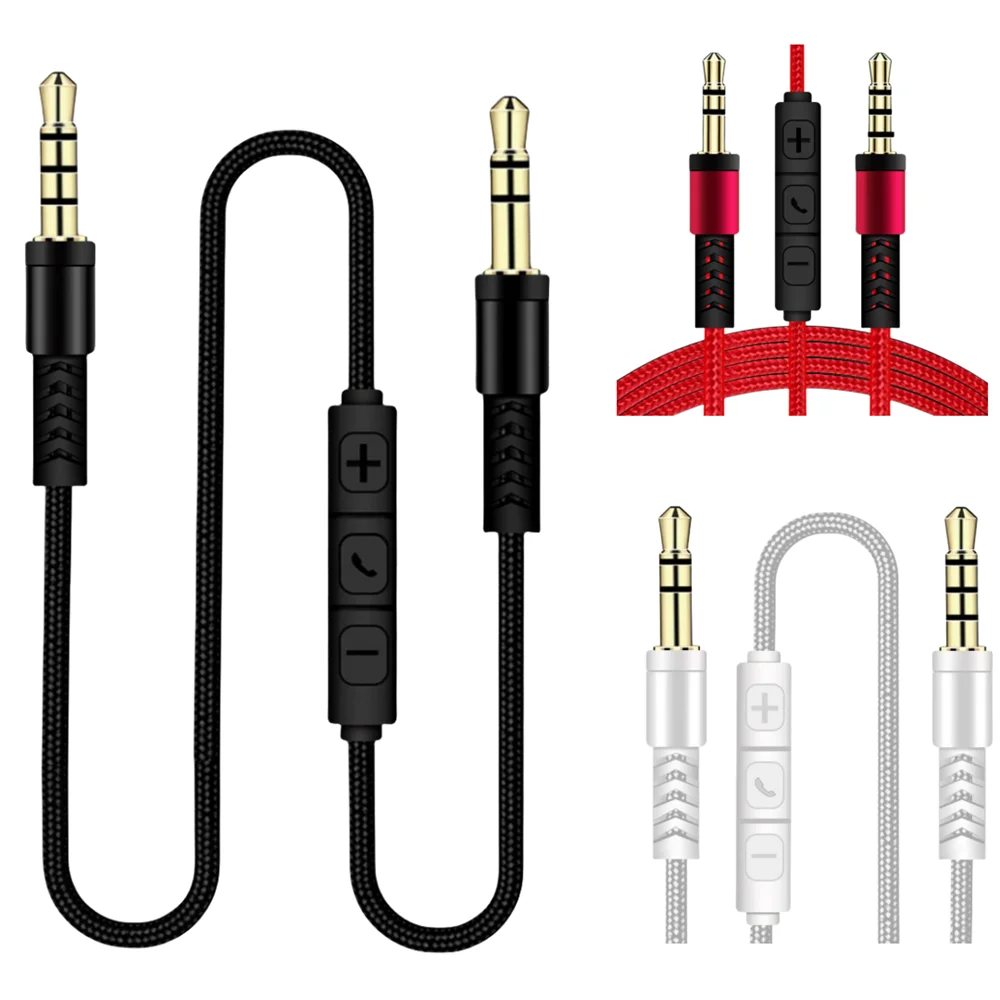 1.2M Audio Cable with Mic Volume Control - Perfect for Headphones