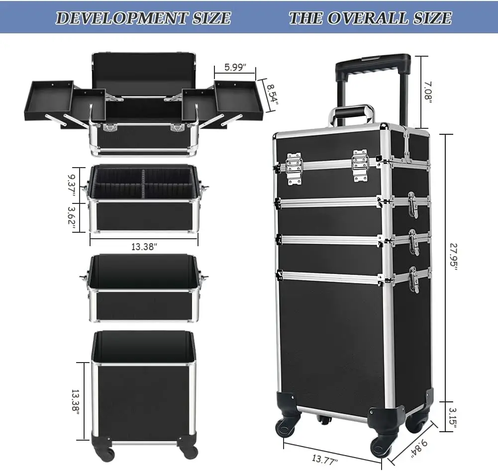 Professional 4 in 1 Manicure Trolley Case - QS QSH-2154
