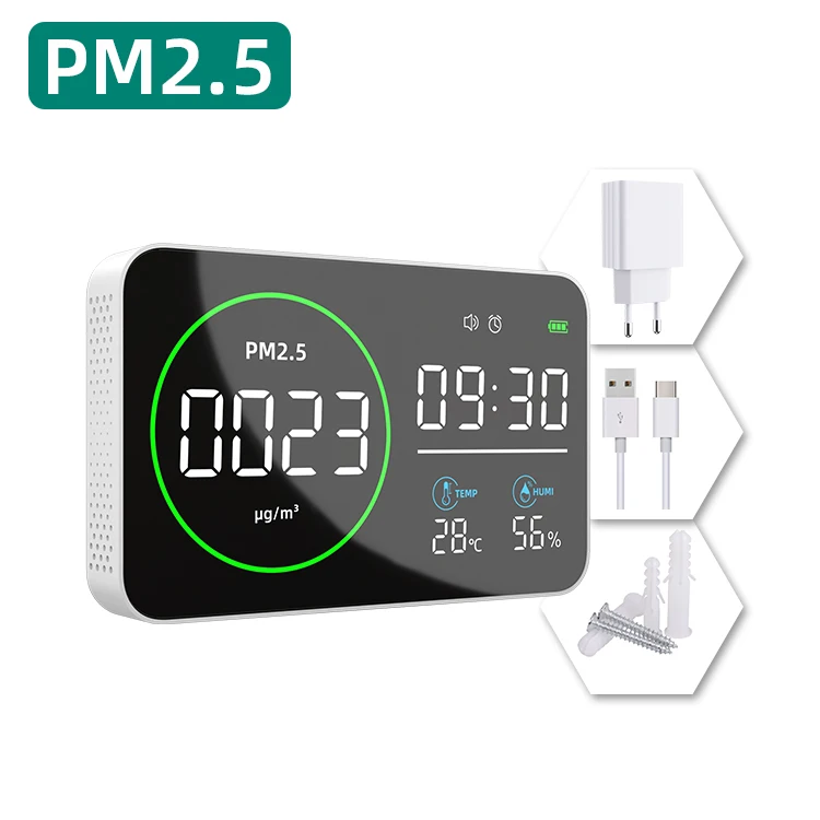 Ggele 2022 new pm 2.5 detector Temperature Humidity AQI handheld pm2.5 ...