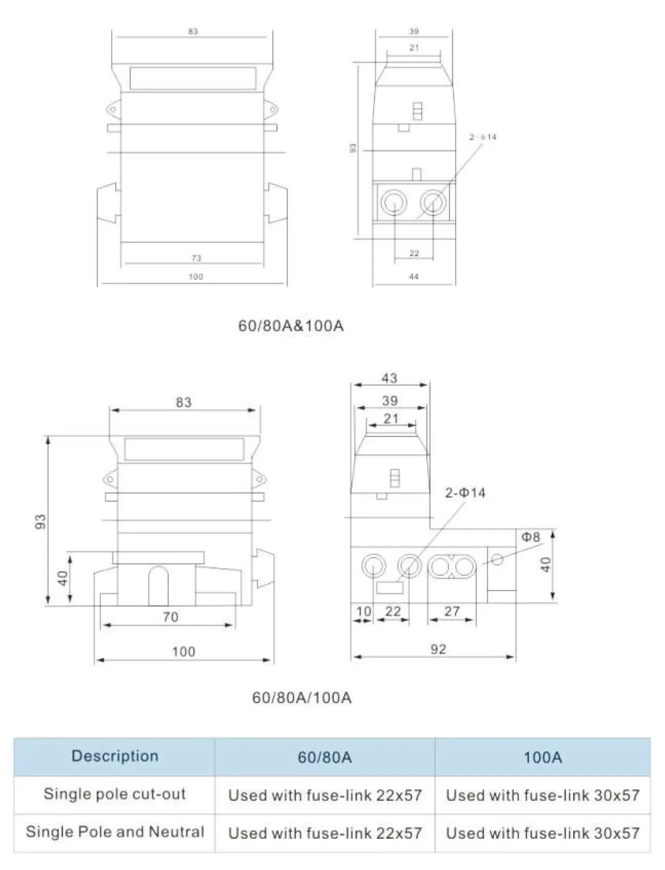High Quality 60/80A Cut Out Fuse 1P+N Bakelite Cut Out Fuse| Alibaba.com