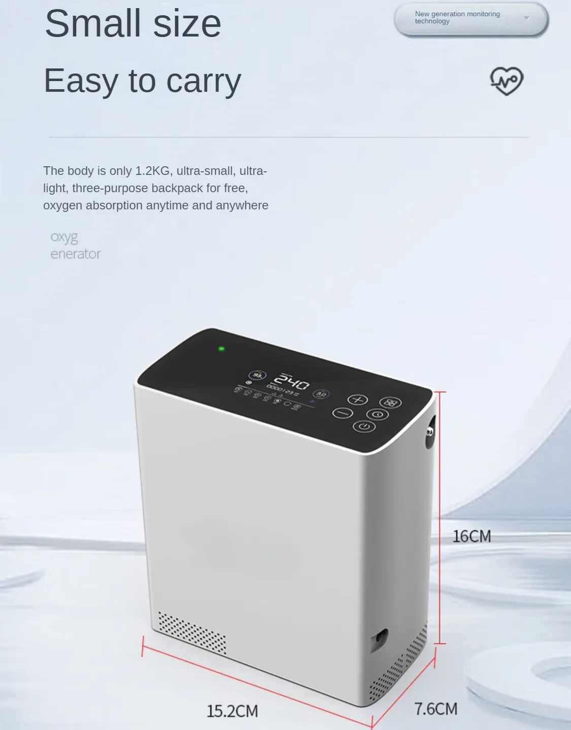 1-6L Rechargeable Outdoor Portable Oxygen Concentrator Lithium Battery ...