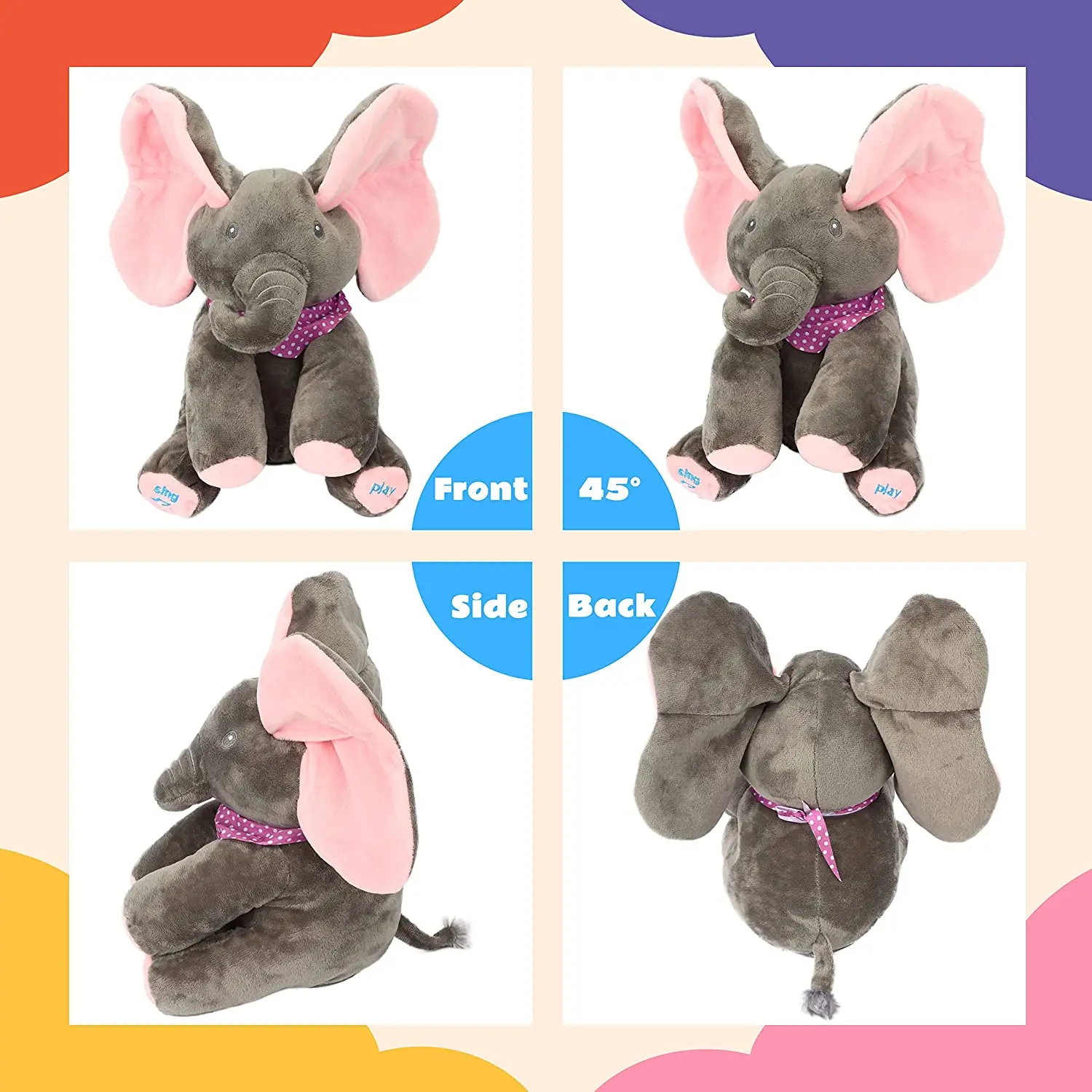 Elephant Interactive Musical Plush Lullabies Toy Musical Singing ...