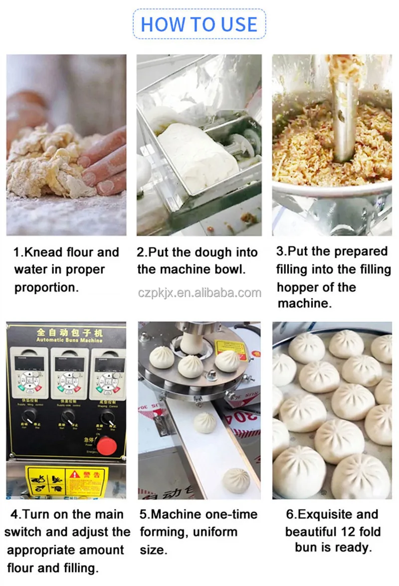 Industrial Automatic Steamed Stuffing Bun Momo Maker / Chinese Baozi ...