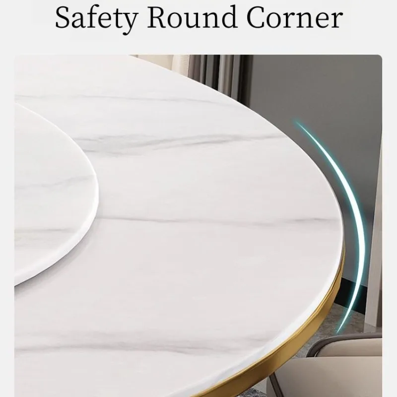 Light Luxury Modern Dining Table Round Turntable Simple Marble Dining ...