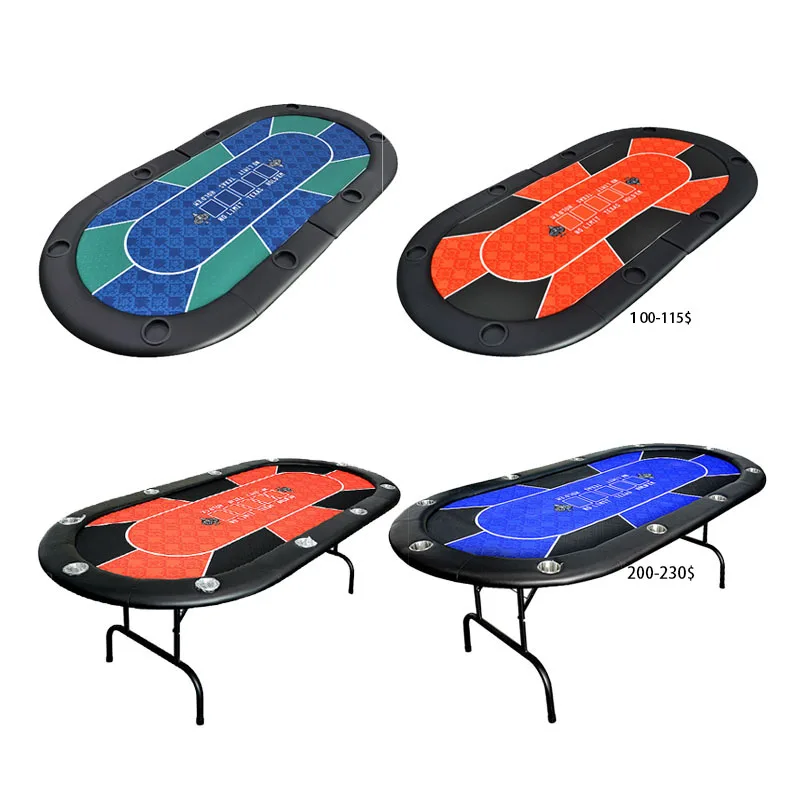 Folding Texas Hold 'em Poker Table - 10 Player Capacity