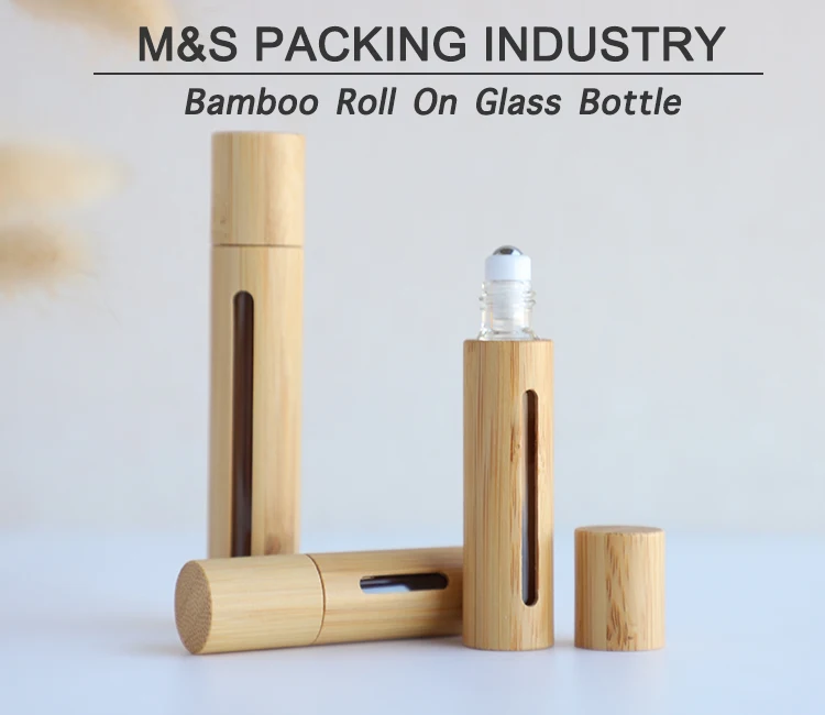 Bamboo Shell Glass Roll On Bottle For Essential Oils With Stainless Steel Roller Ball - Buy ...
